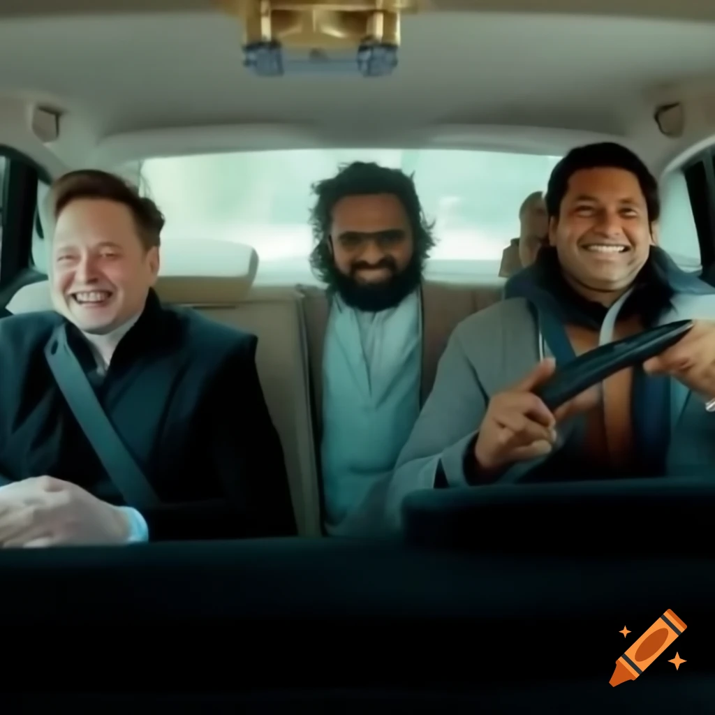 Elon musk and vivek ramaswamy in car on journey to white house with a ...