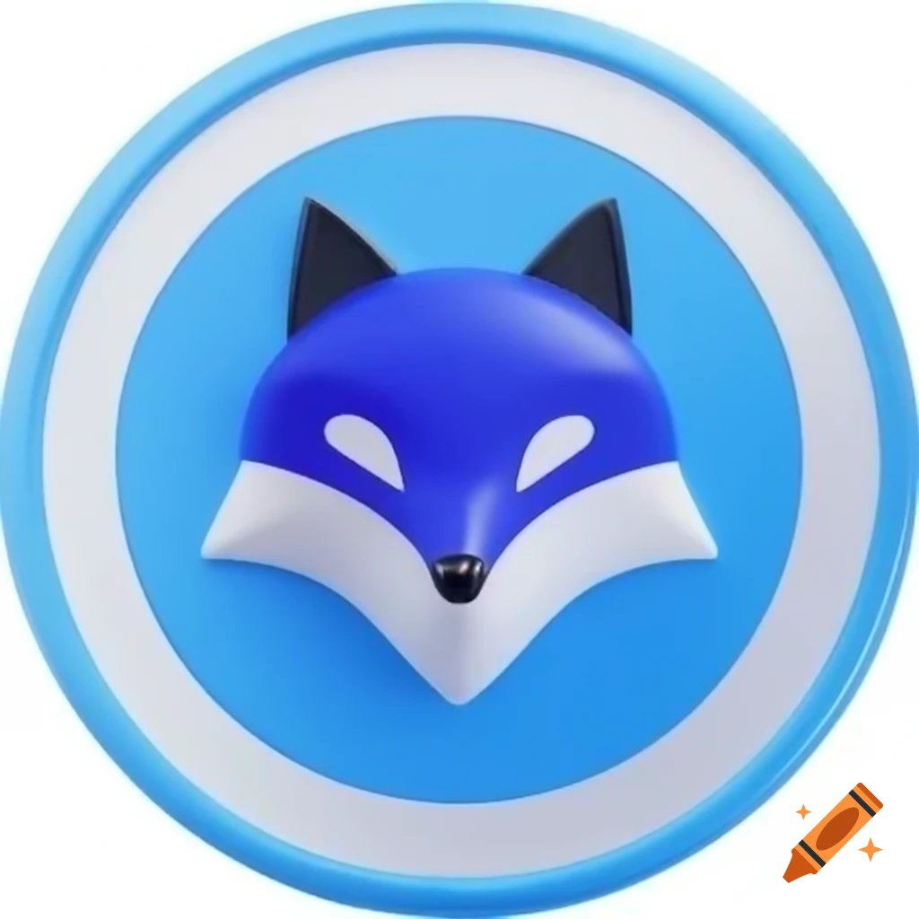 Blue Fox cryptocurrency token in high definition on Craiyon