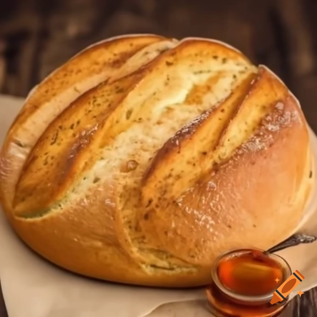 Golden maltese bread with crusty exterior, ideal for dipping in olive ...