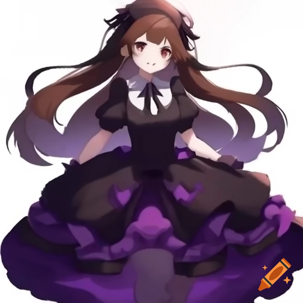 Pokémon Gym Leader in gothic lolita dress with long brown hair and ...