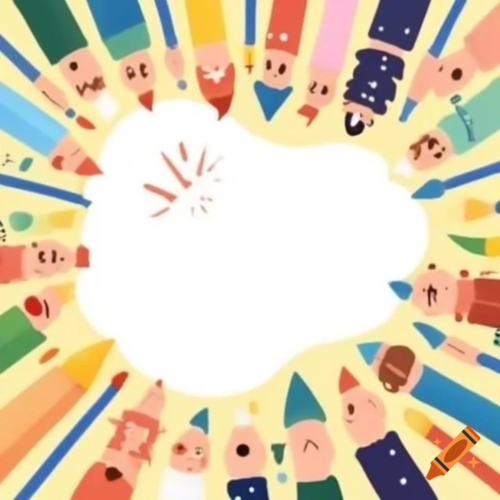 Cute border design for kids homework with blank center on Craiyon