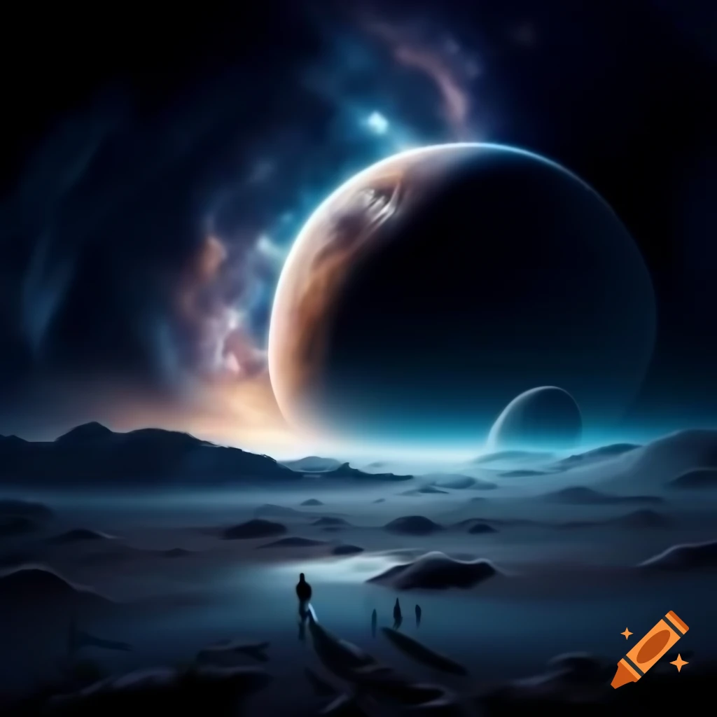 Abstract depiction of a cosmic void beyond the multiverse on Craiyon