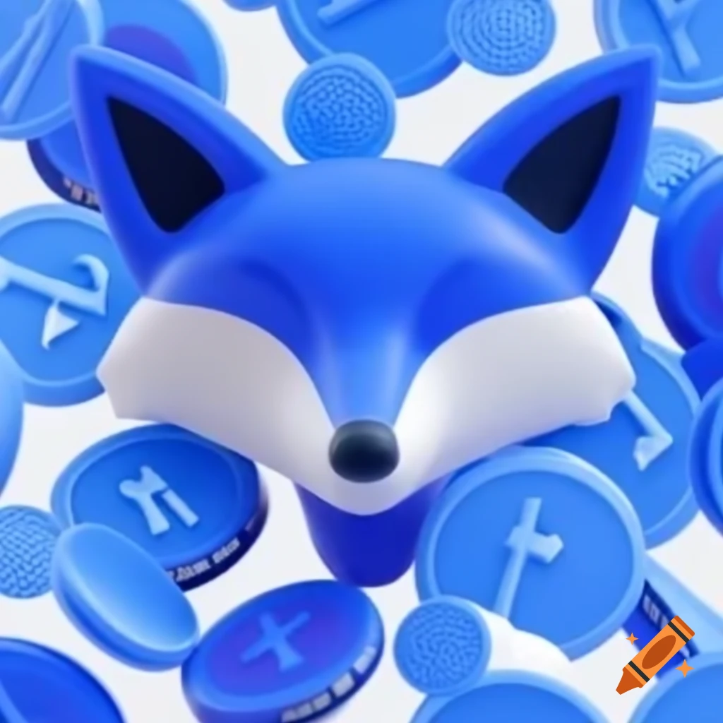 Blue Fox cryptocurrency token banner in high definition on Craiyon