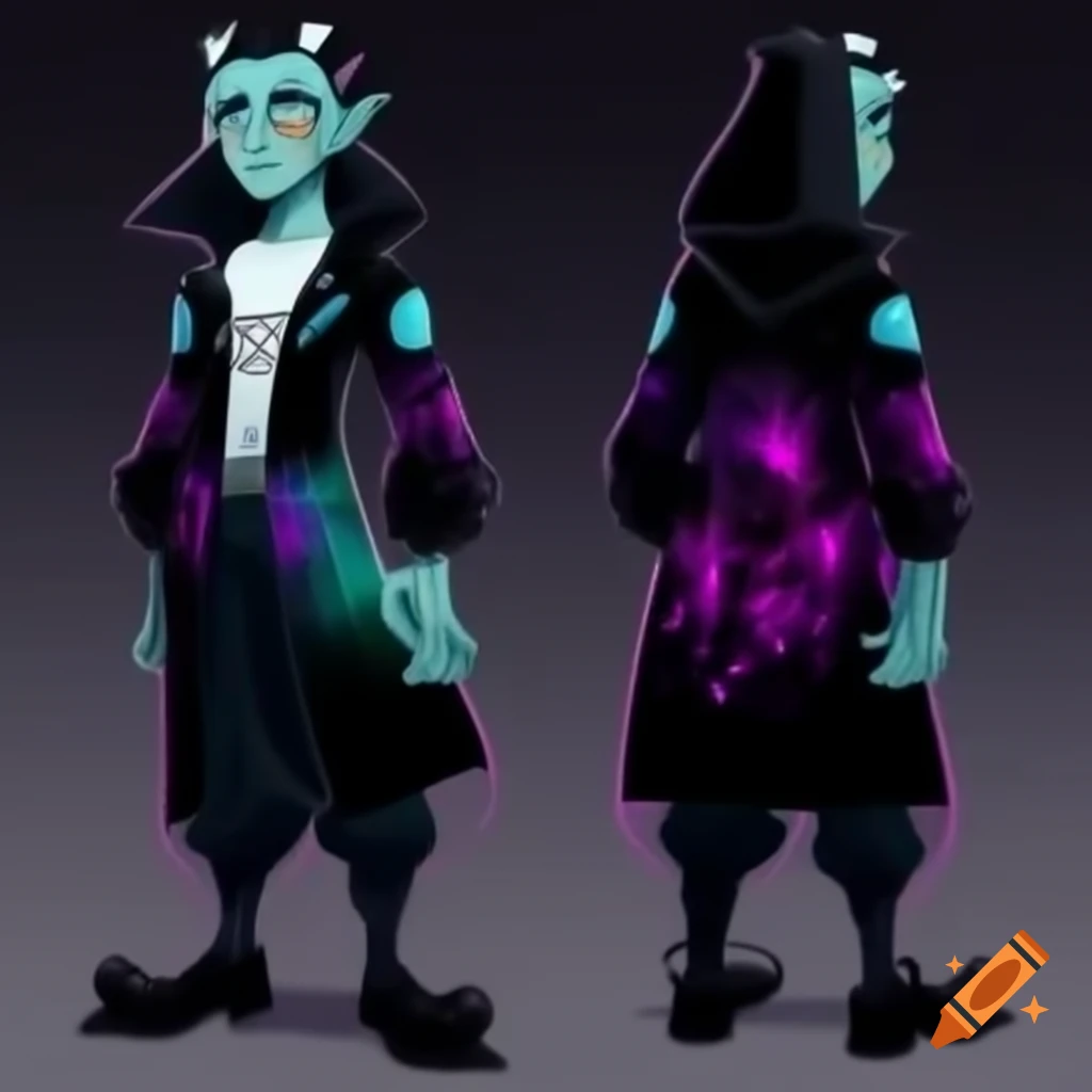 Danny phantom with gray skin and ice blue eyes in a black hooded trench ...