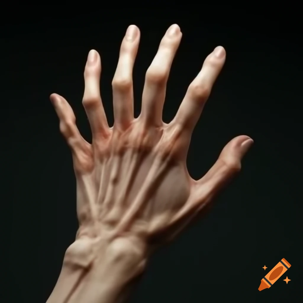Realistic depiction of a human hand on Craiyon