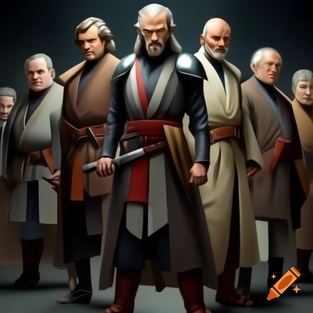 Fusion character of Baldwin spirit, Templar knight in Saiyan armor with sword inspired by Obi ...