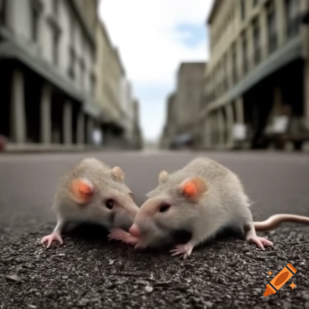 Rats scurrying through the streets of Alexander, South Africa on Craiyon