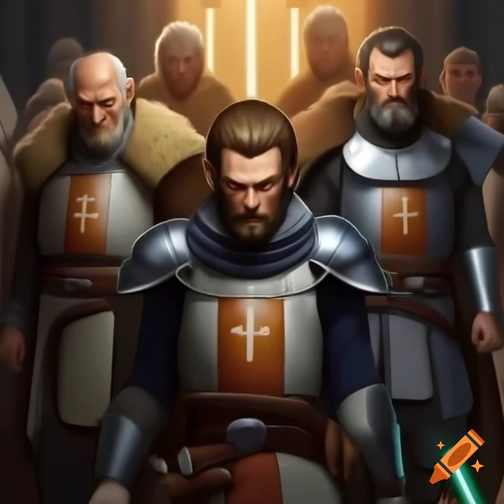 Fusion character of Baldwin IV and Templar knight in Saiyan armor ...