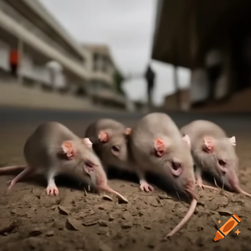 Rats scurrying through the streets of Alexander, South Africa on Craiyon