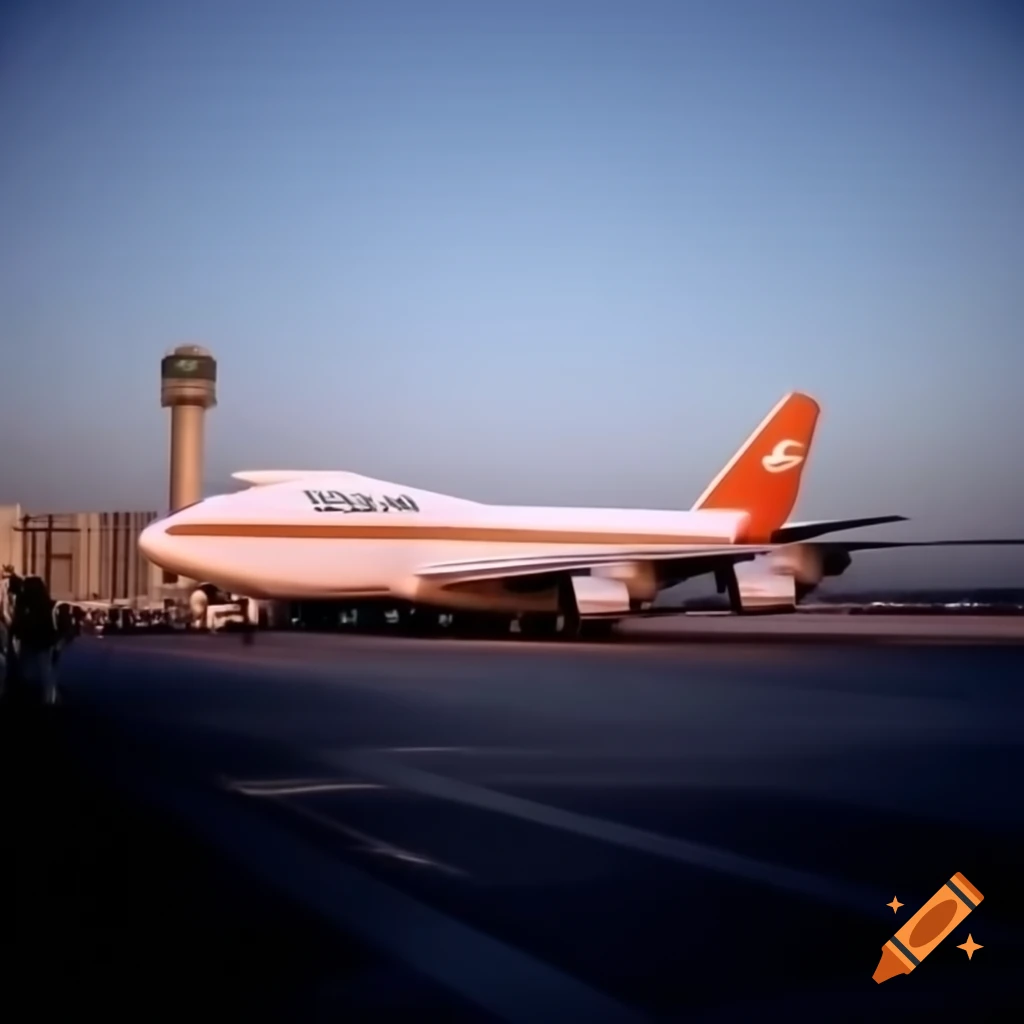 Boeing 747 arriving at Galieotropolis International Airport with Airbus AA20 departing on Craiyon