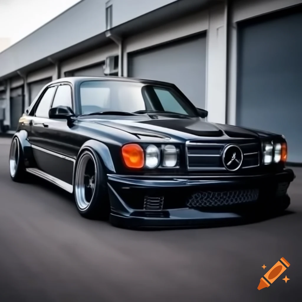 Lowered Mercedes W123 Car