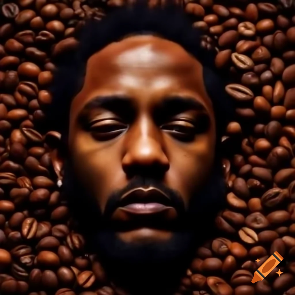 Artistic blend of human face and coffee bean concept on Craiyon