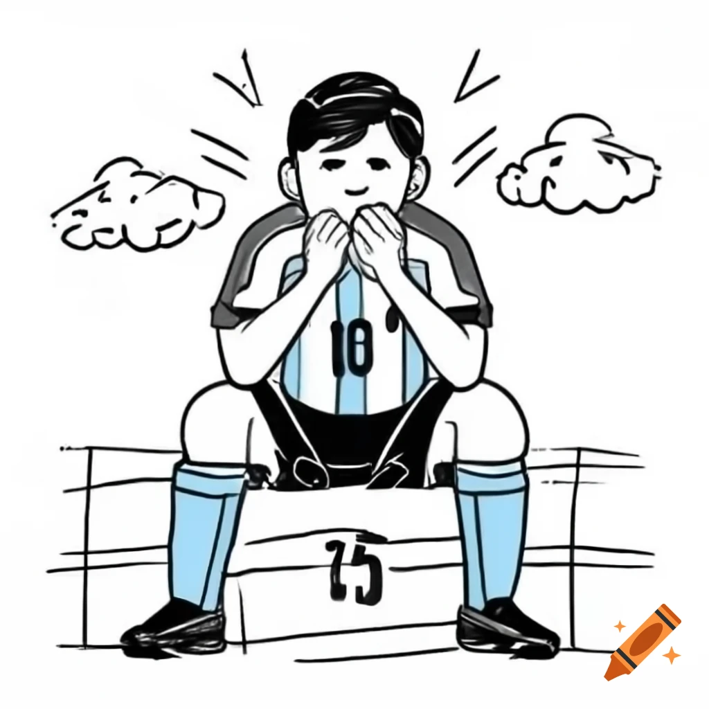 Lionel messi in thoughtful pose on Craiyon