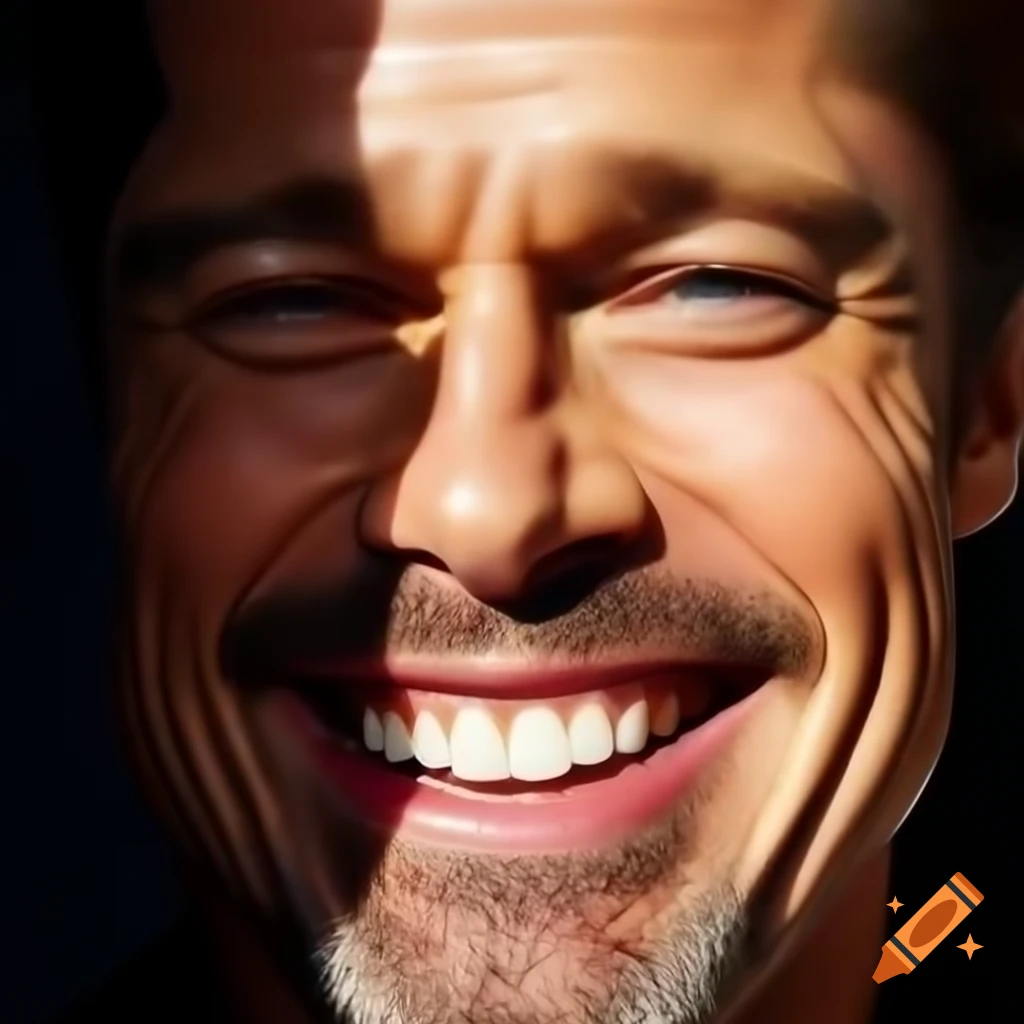 Close-up portrait of a male with symmetrical features and sharp teeth ...