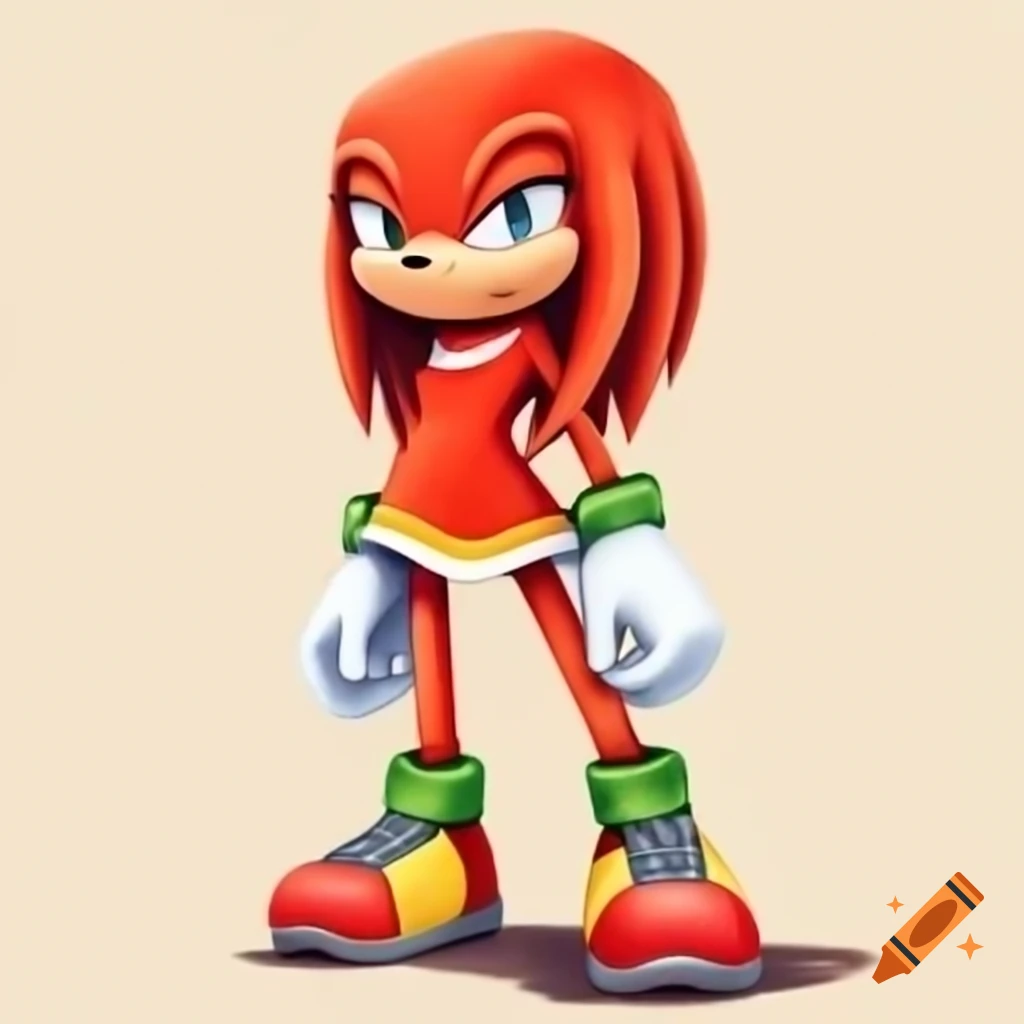 Female Knuckles from Sonic the Hedgehog in sporty yellow dress on Craiyon