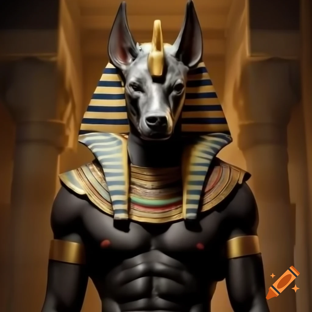 Artistic representation of Anubis with the word Kemet, showcasing ...