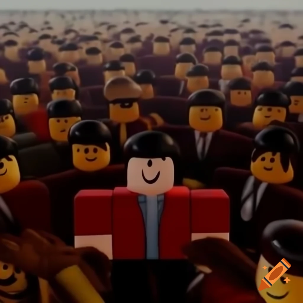 Crowd of Roblox players with unique avatars on Craiyon