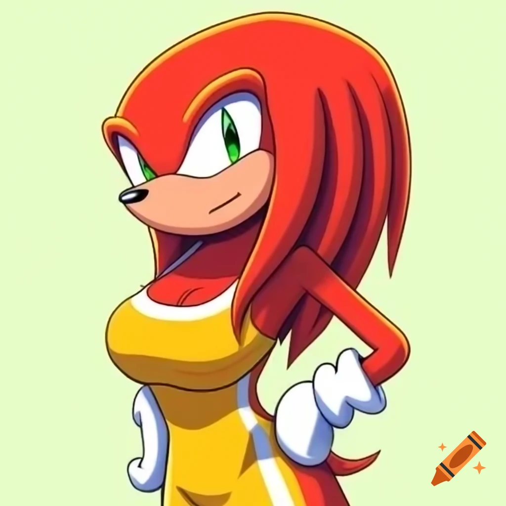 Female knuckles from sonic the hedgehog in sporty yellow dress on Craiyon