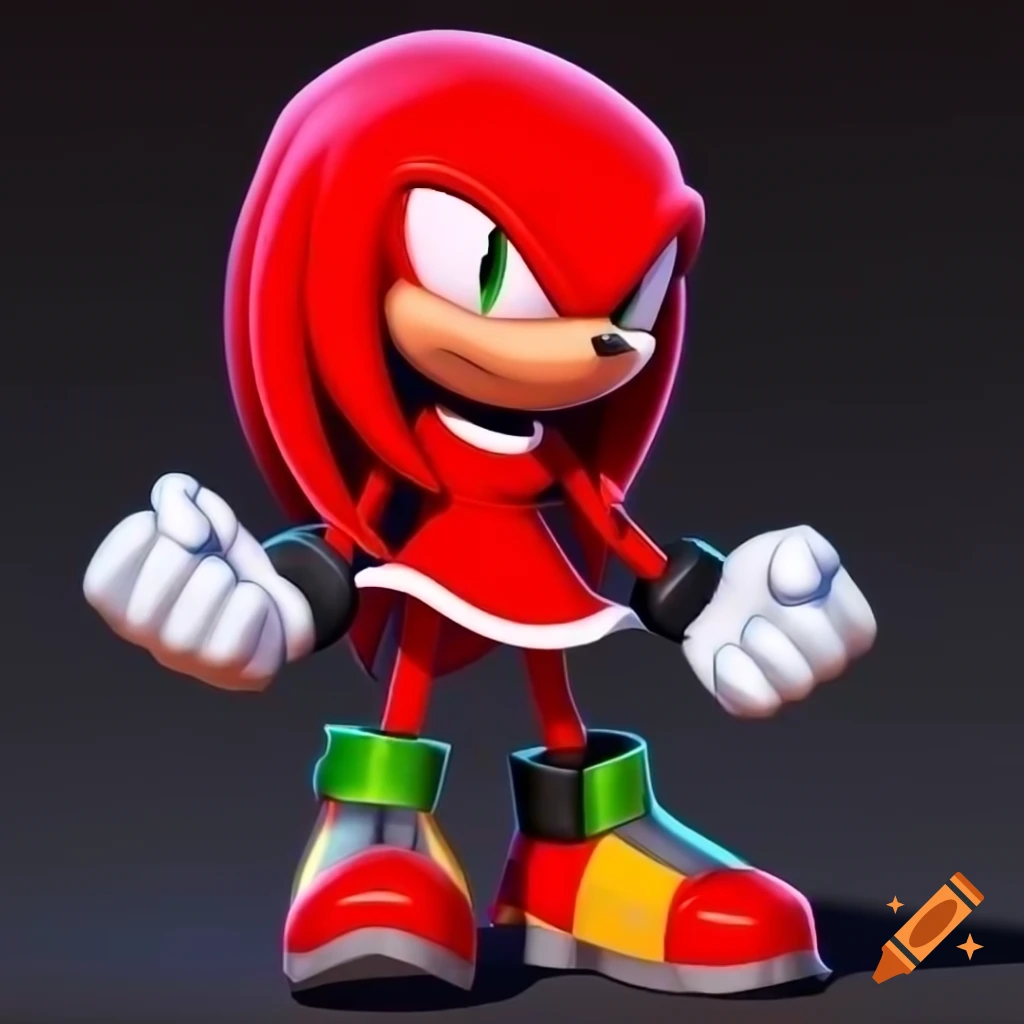 Female Knuckles from Sonic the Hedgehog in red dress and black leggings ...