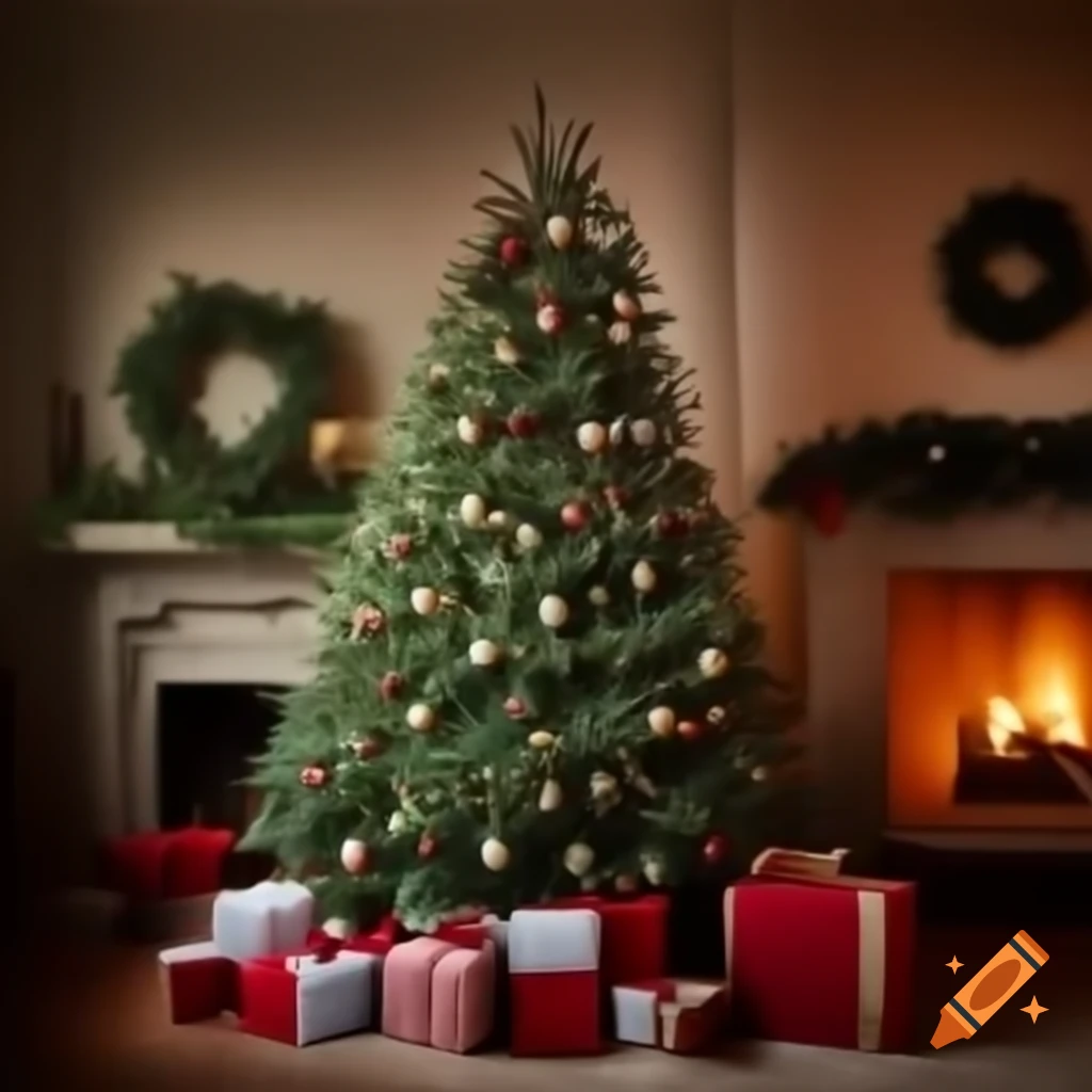 Decorated christmas tree on Craiyon