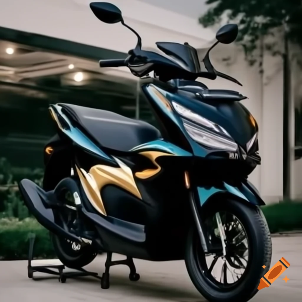 Vario 125 2024 black gold glamour modified scooter on Craiyon