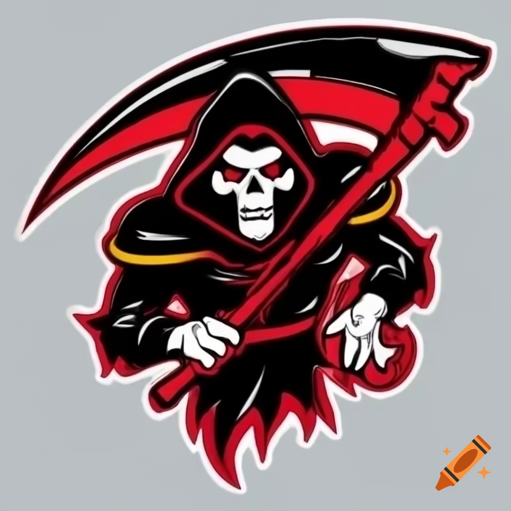 Cartoon reaper logo for Reapers college football team with scythe and ...