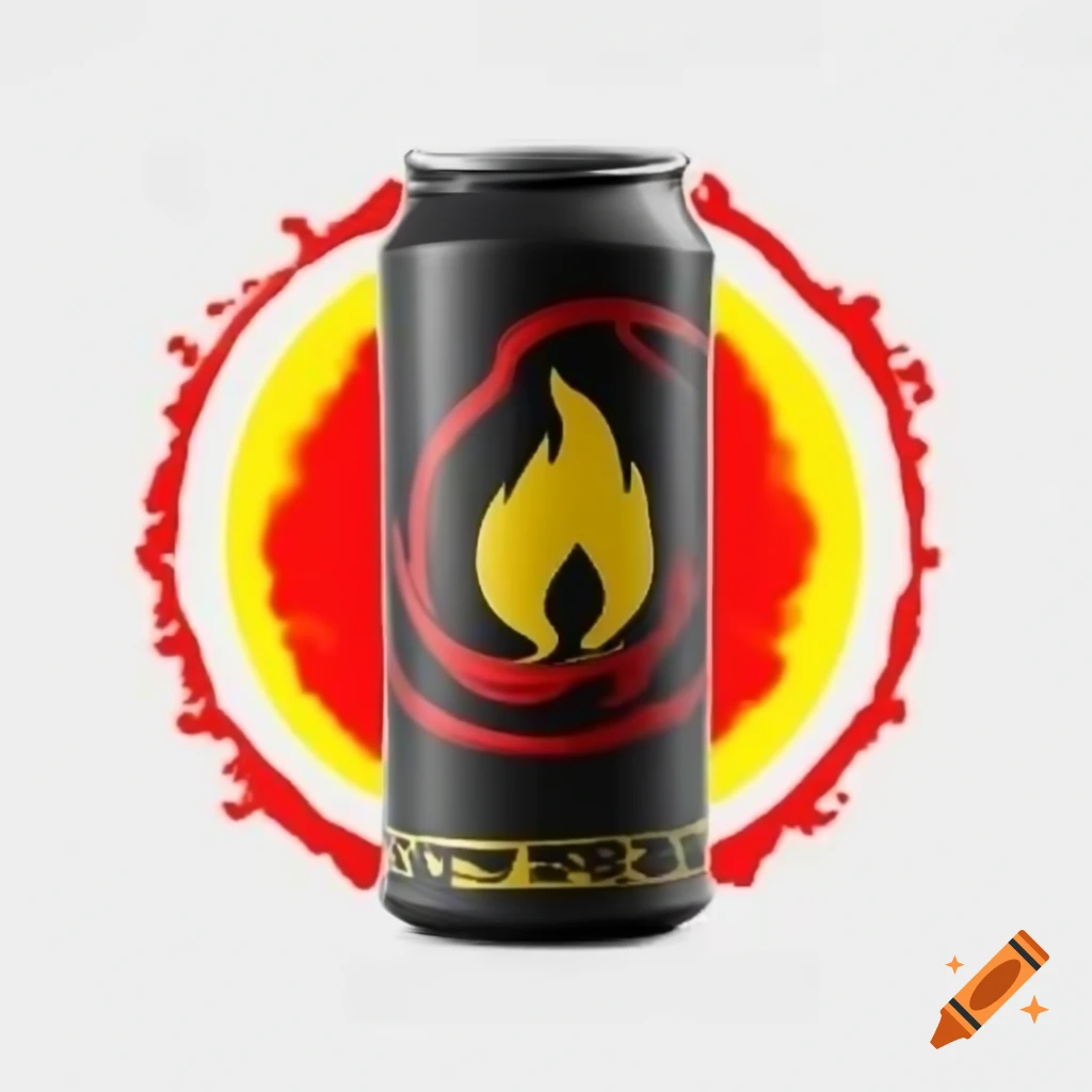 Red zombies perk can with flames and yellow circle icon on Craiyon