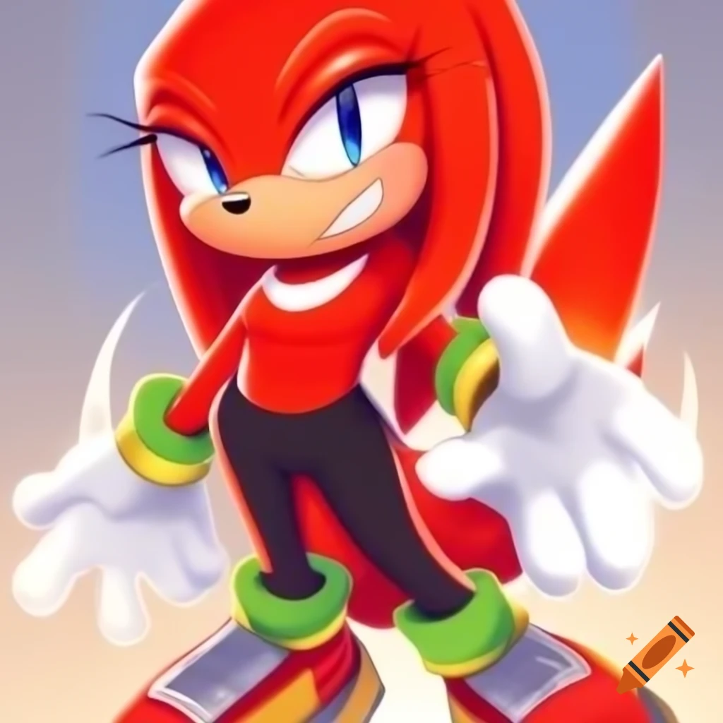 Female Knuckles from Sonic the Hedgehog in red dress and black leggings ...