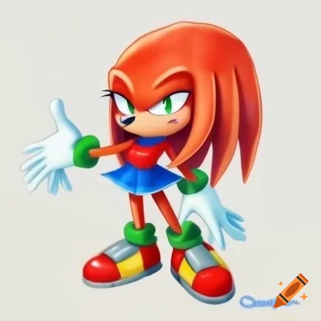 Female Knuckles from Sonic the Hedgehog in blue dress striking dynamic ...