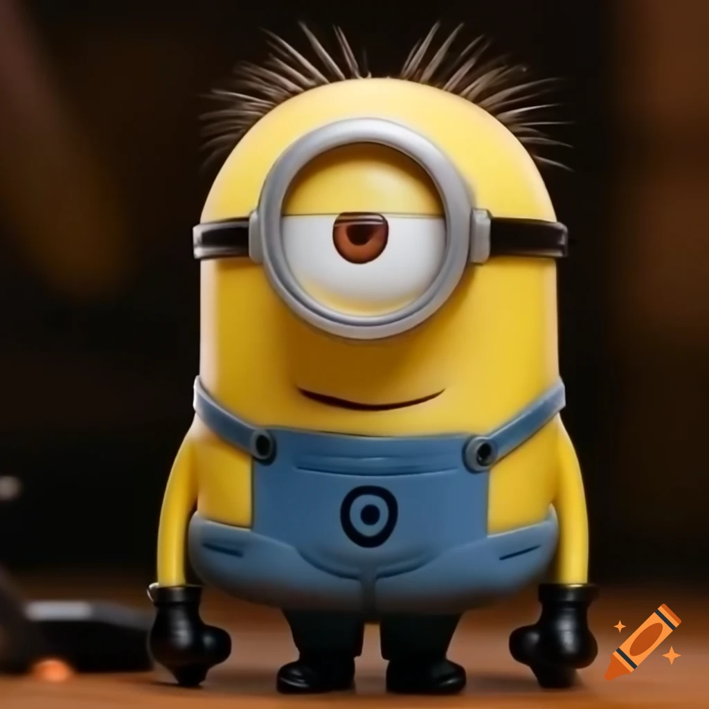 Whimsical yellow minion resembling Kaneki Ken from Tokyo Ghoul, in a ...