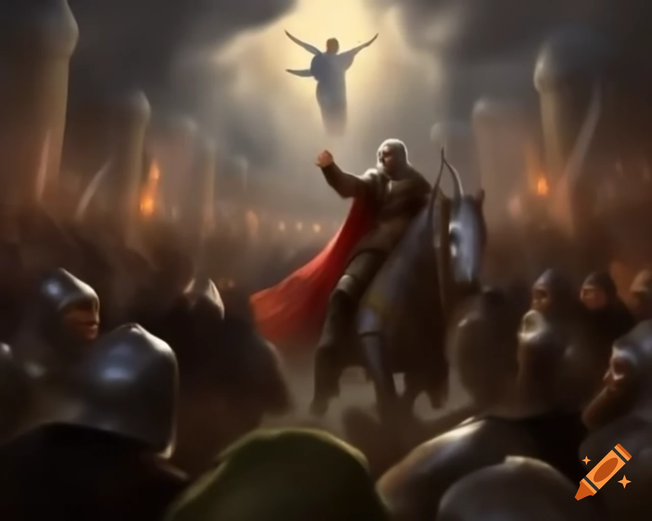 Medieval battle scene for board game between muslims and christians ...