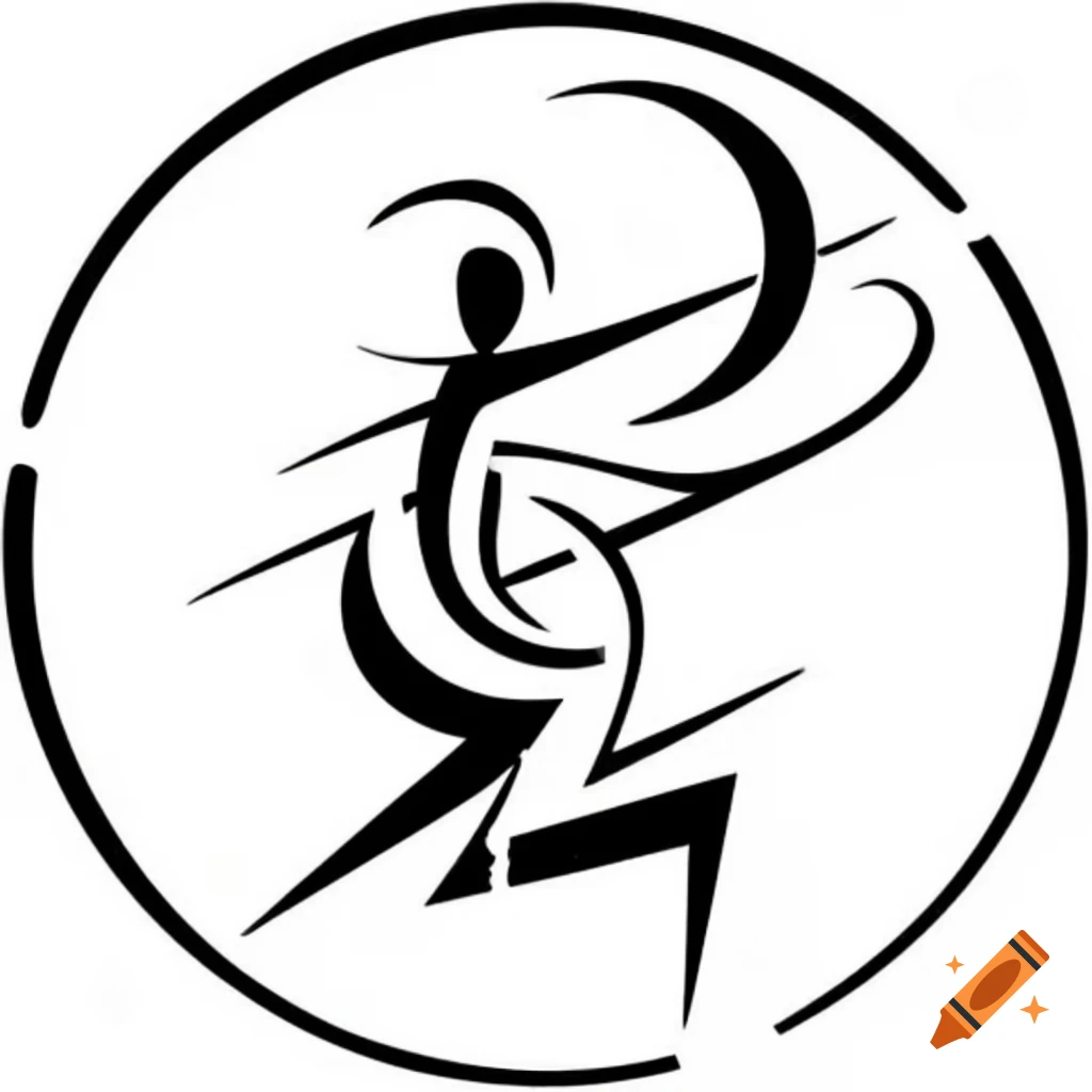 Modern abstract logo of a goddess of war in black and white on Craiyon