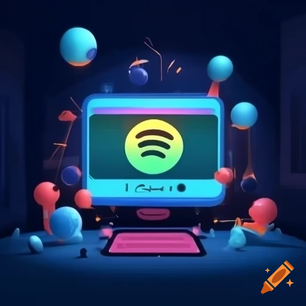 Cartoon style illustration of a person looking at a story emerging from ...