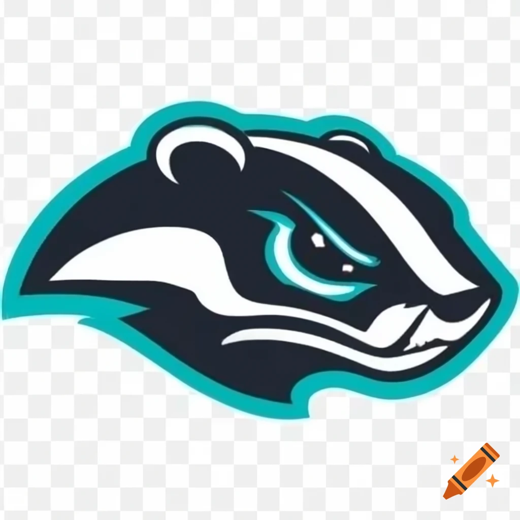 Fierce teal honey badger logo in NFL style on Craiyon