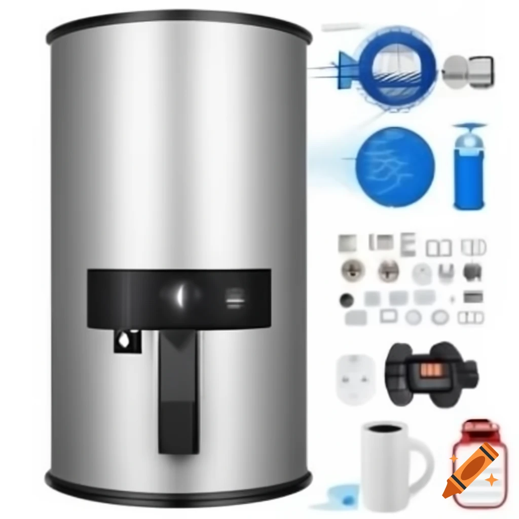 Coffee cup washing boiler system designed for sanitizing multiple cups ...