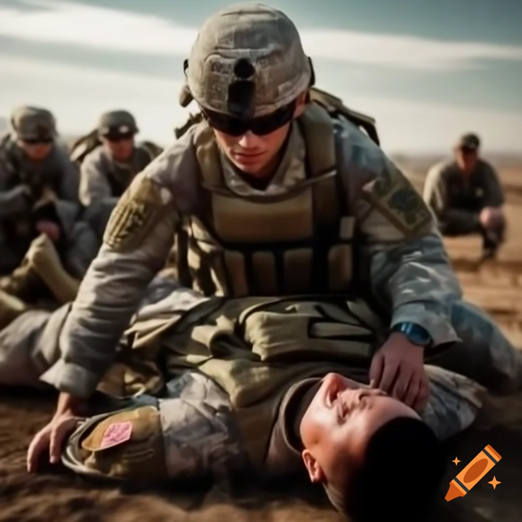 Military training in tactical medicine and battlefield care on Craiyon