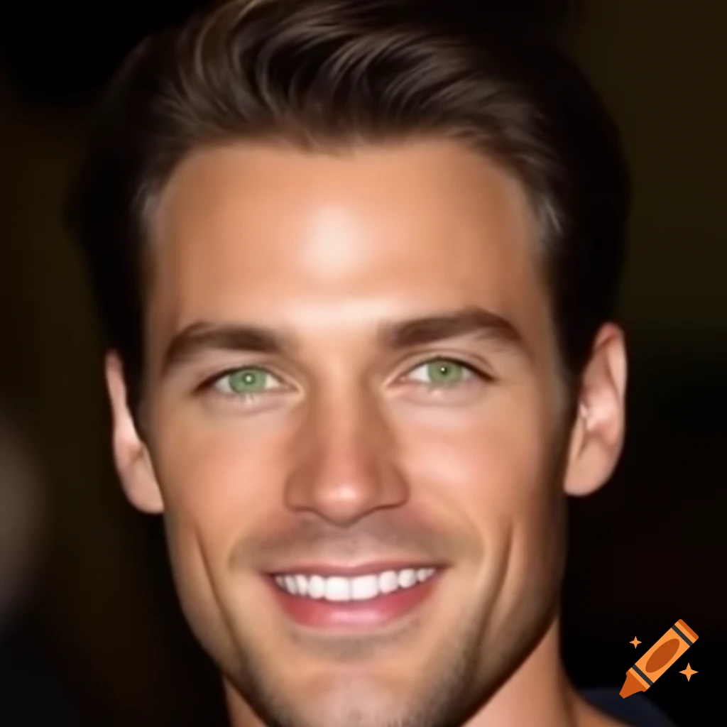 Smiling man in mid 30s with green eyes and brown hair on Craiyon