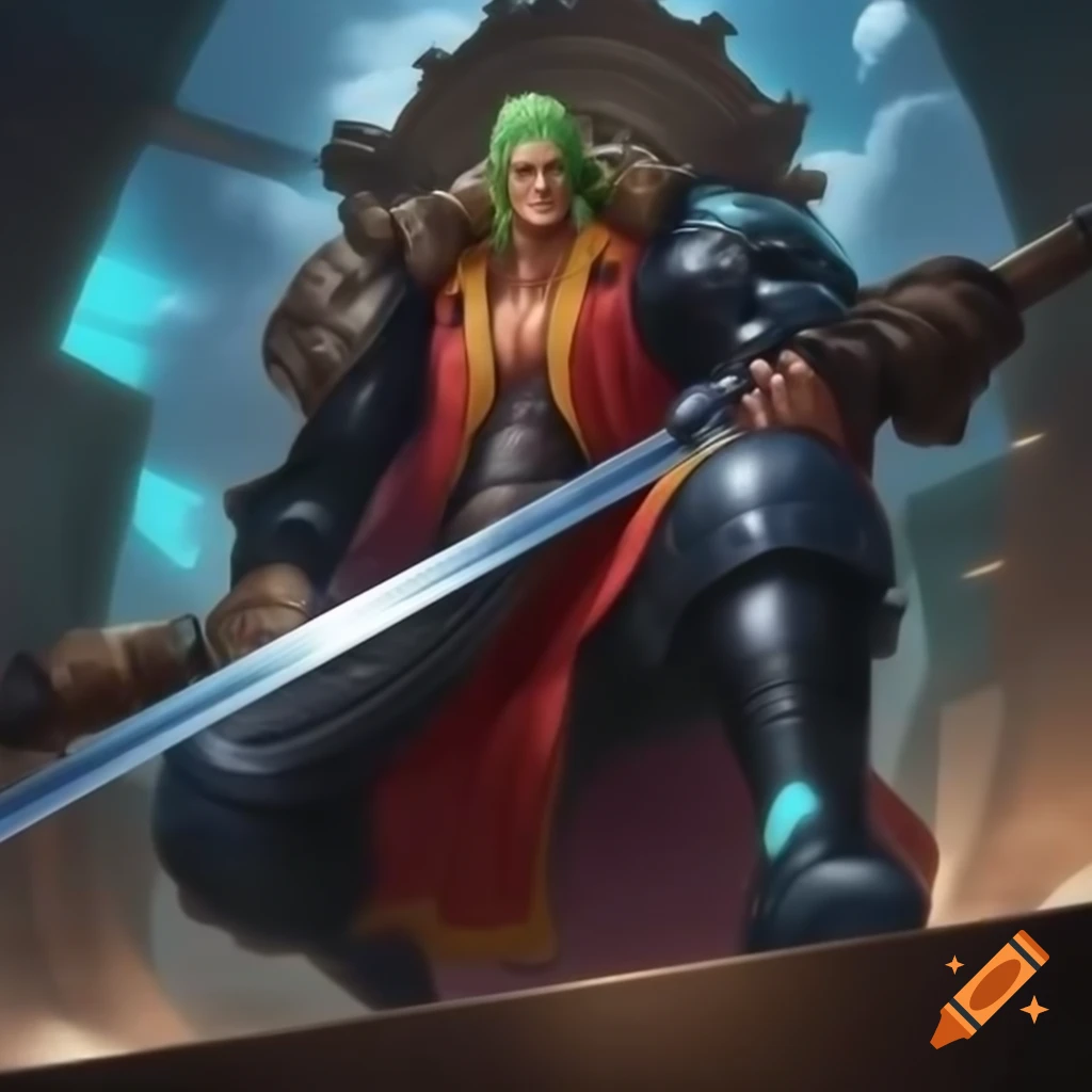 Tech Knight character with sword and shield in One Piece style ...