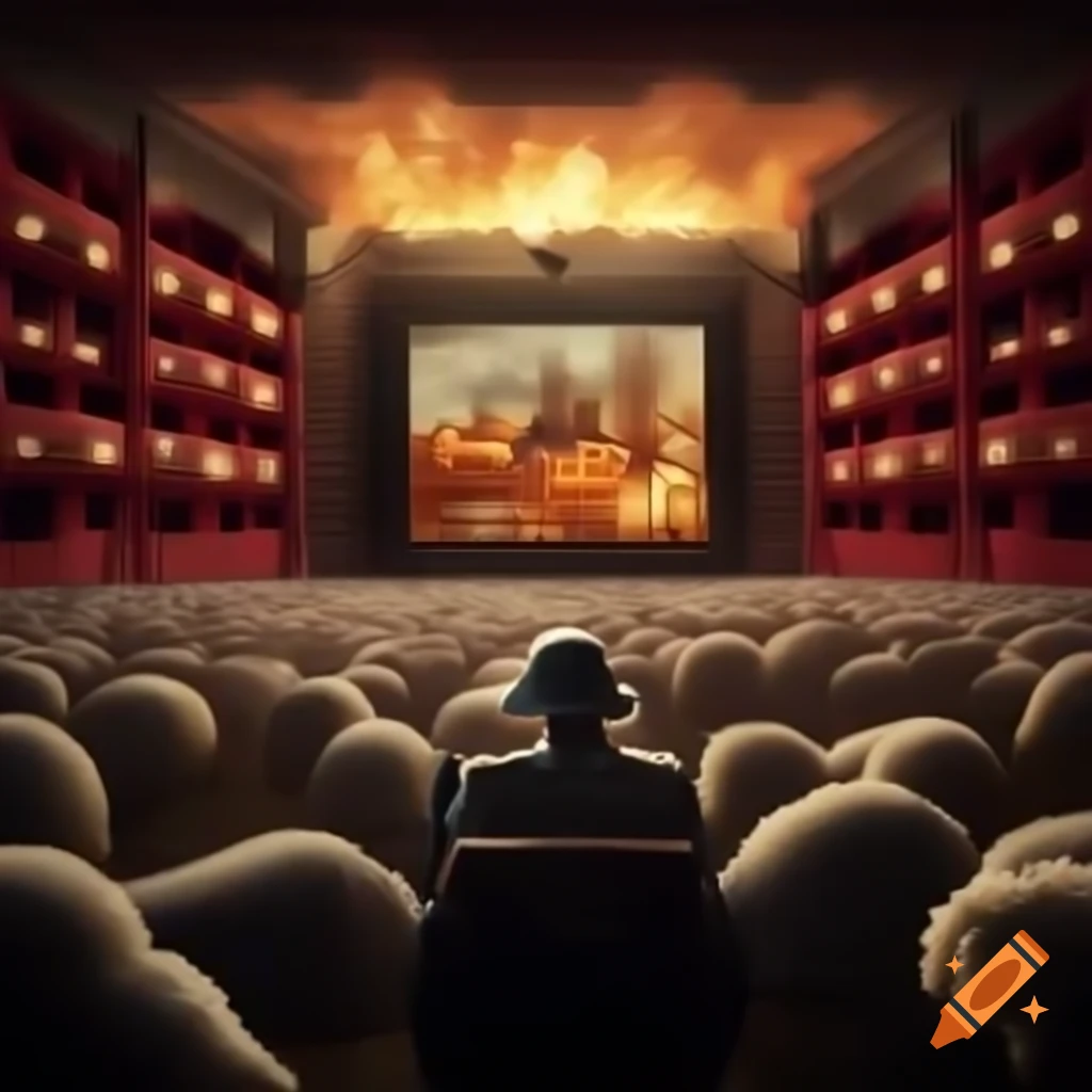 Art deco WW2 Soviet propaganda poster featuring destroyed theater with ...