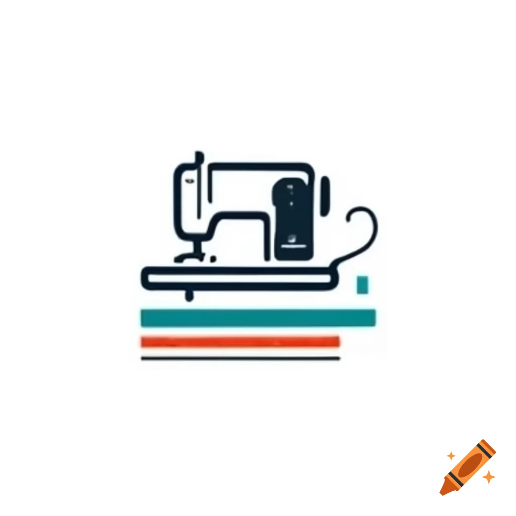 Sleek modern logo featuring stylized sewing machine and spool of thread ...