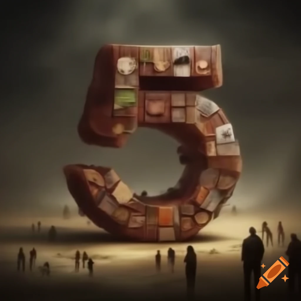 Creative representation of the number 5 in a graphic style on Craiyon