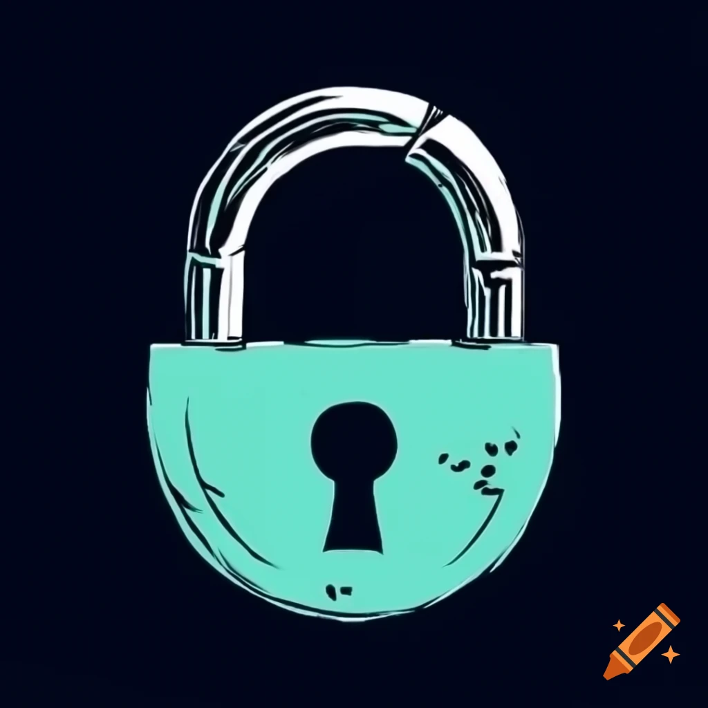 Stylized lock representing lost civilization of Atlantis in ...