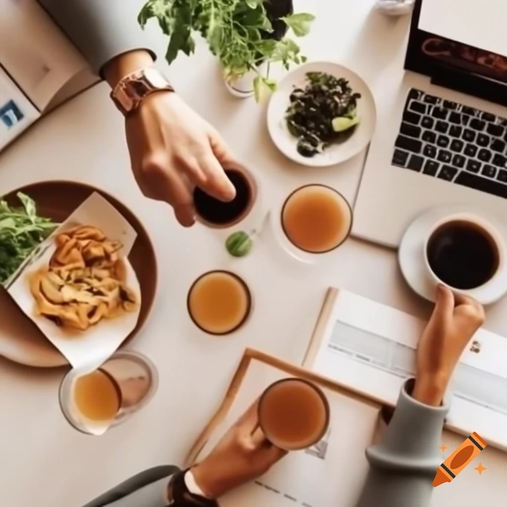 Stylish flat-lay of signature drinks and dishes on a well-composed ...