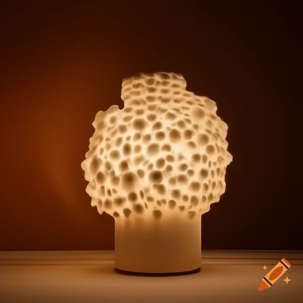 Unique plaster lamp design with intricate clustered patterns influenced ...