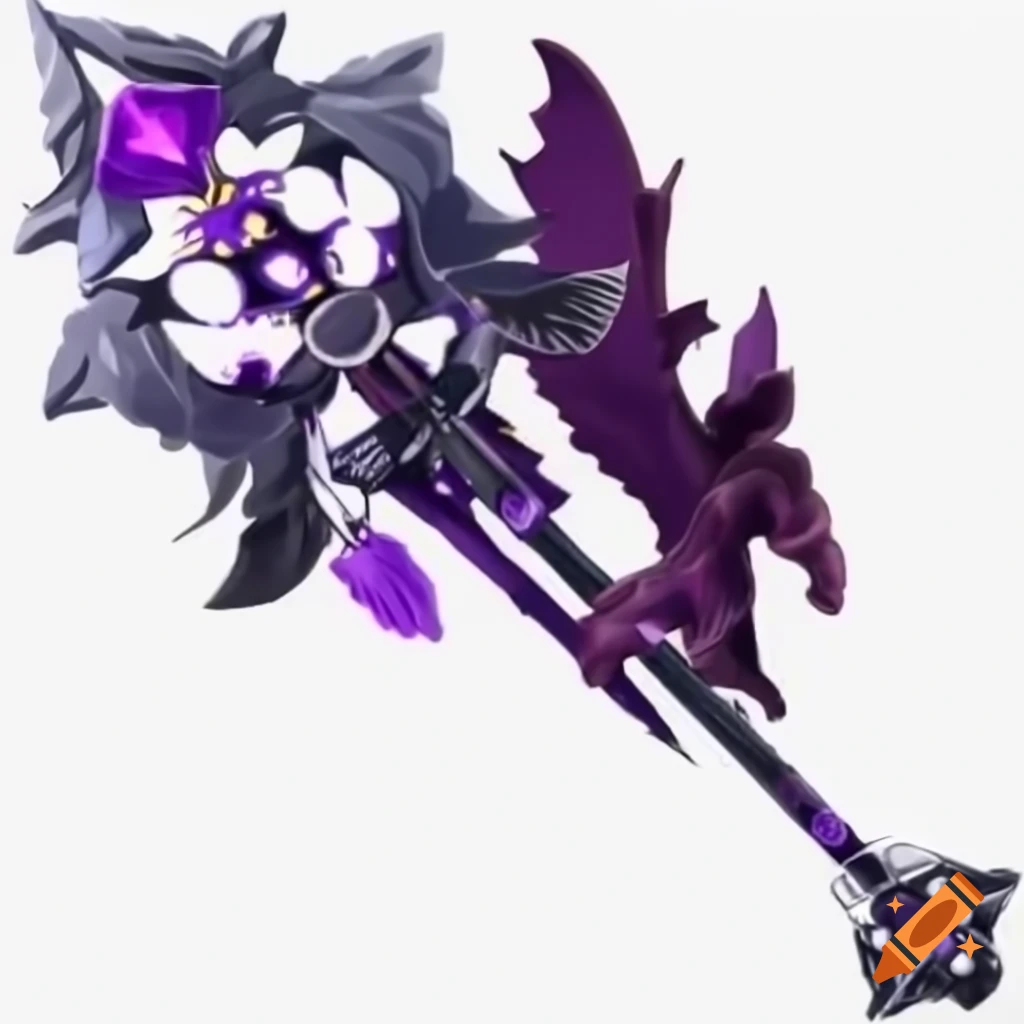 Keyblade featuring dark purple dragon scales and a central purple gem ...