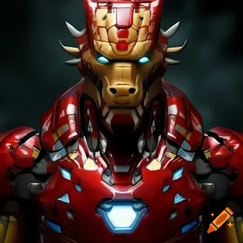 Dragon-inspired suit resembling iron man design on Craiyon