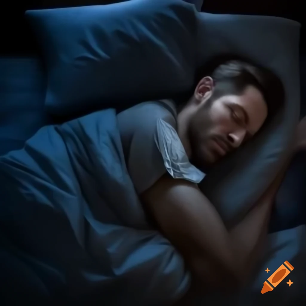 Disheveled doctor glaring from bed with nightcap in realistic style on ...