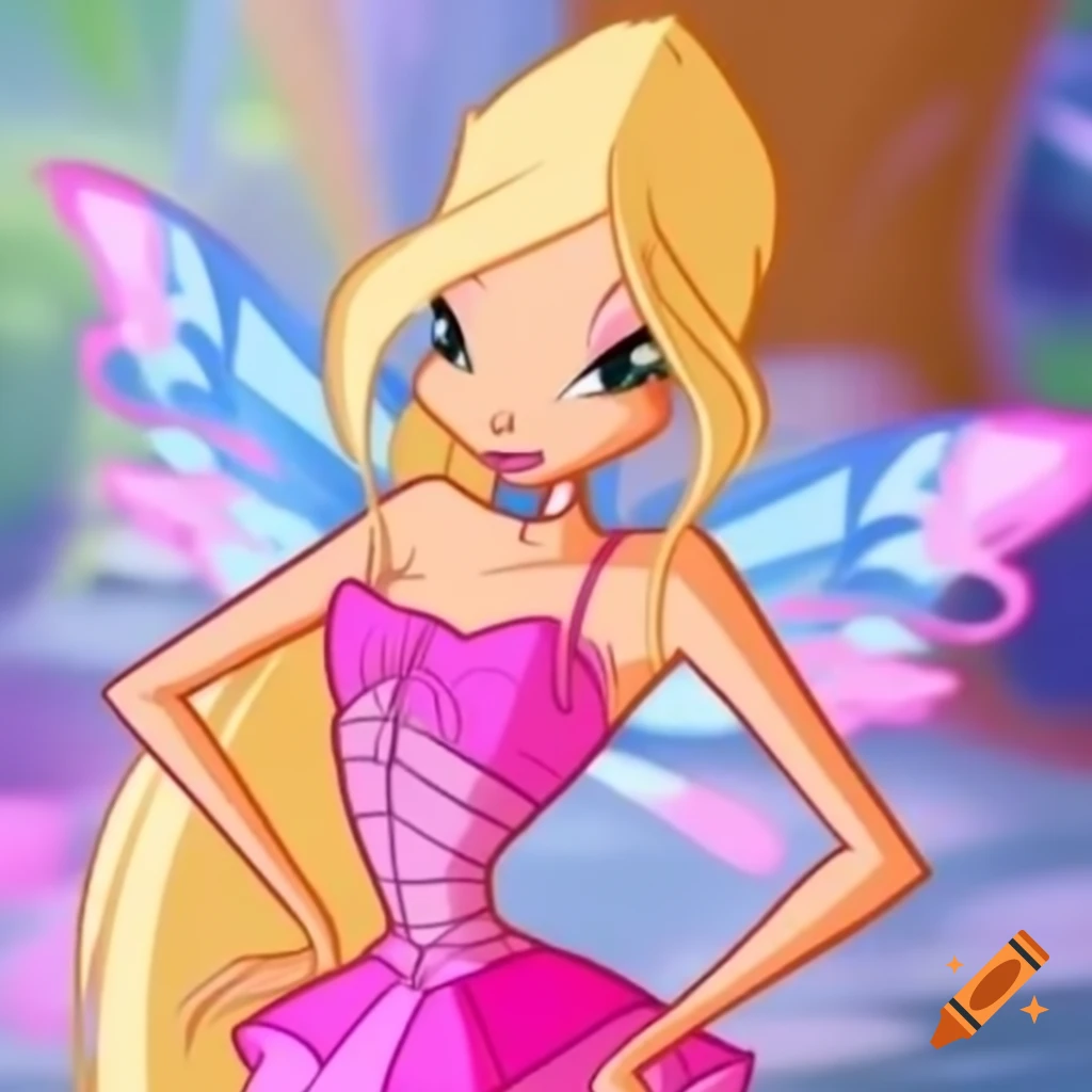 Character description of a winx character with long wavy blonde hair ...