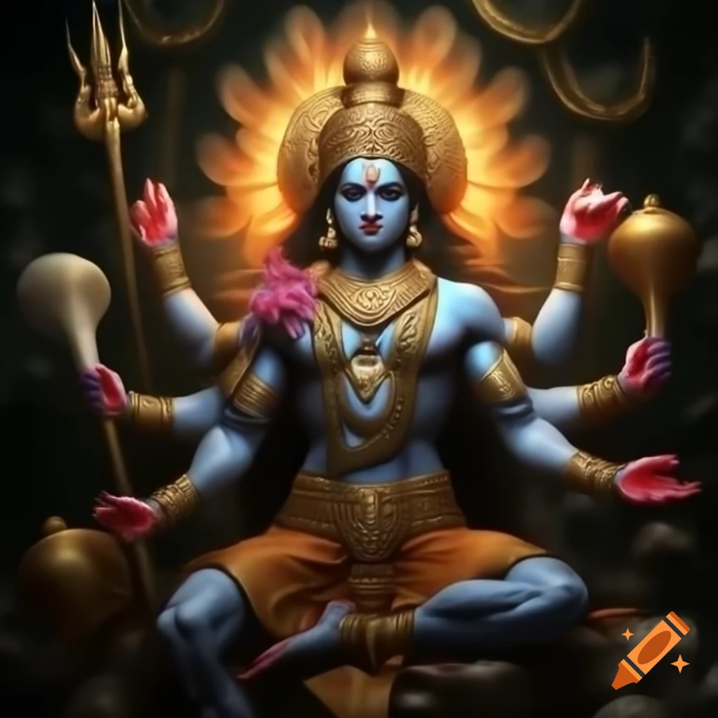Artwork featuring an indian god, designed to be attractive and powerful ...