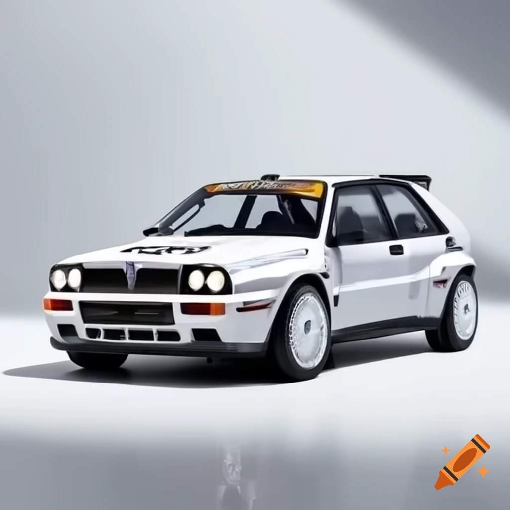 Lancia delta hf integrale evoluzione in pearl white on light gray ...